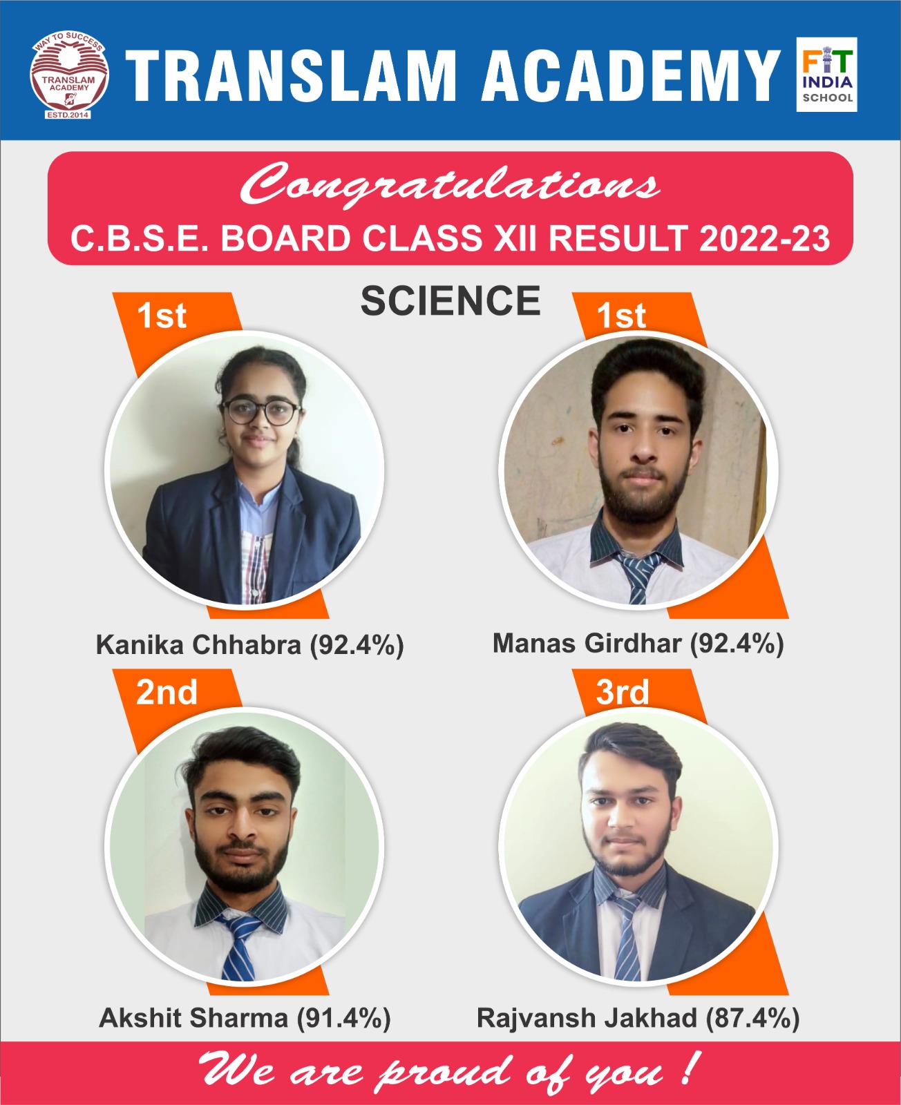 "CBSE- RESULT CLASS-12th 2022-23" 🎓 - Translam Academy Mawana